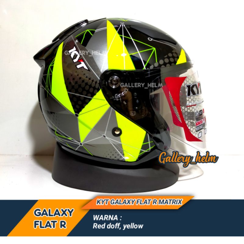 Jual Helm Kyt Galaxy Flat R Motif Matrix Yellow | Helm Kyt Half Face ...