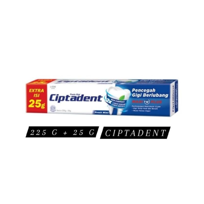 Jual CIPTADENT MAXI 12 FRESH MINT 225+25 gr | Shopee Indonesia