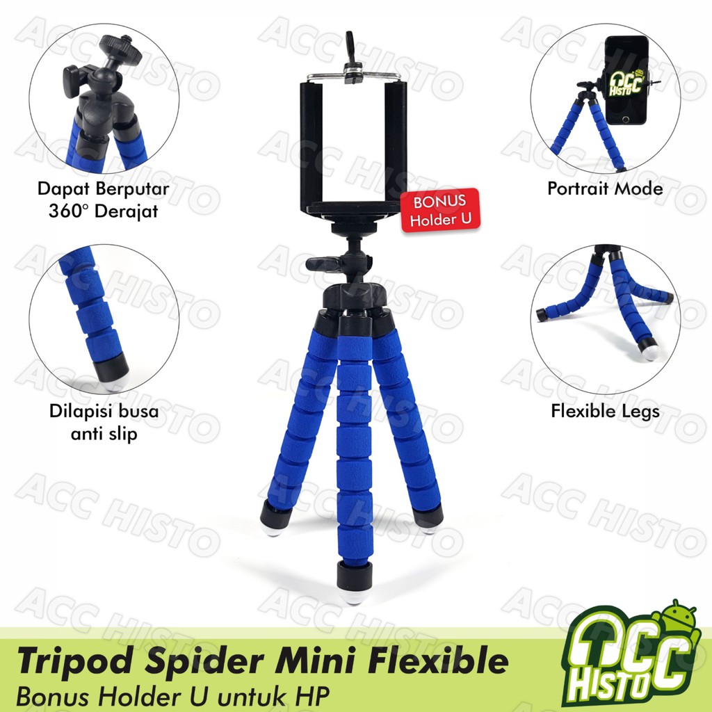 Jual Tripod Spider/ Spiderpod Mini Flexible Octopus Spider Pod + Holder ...