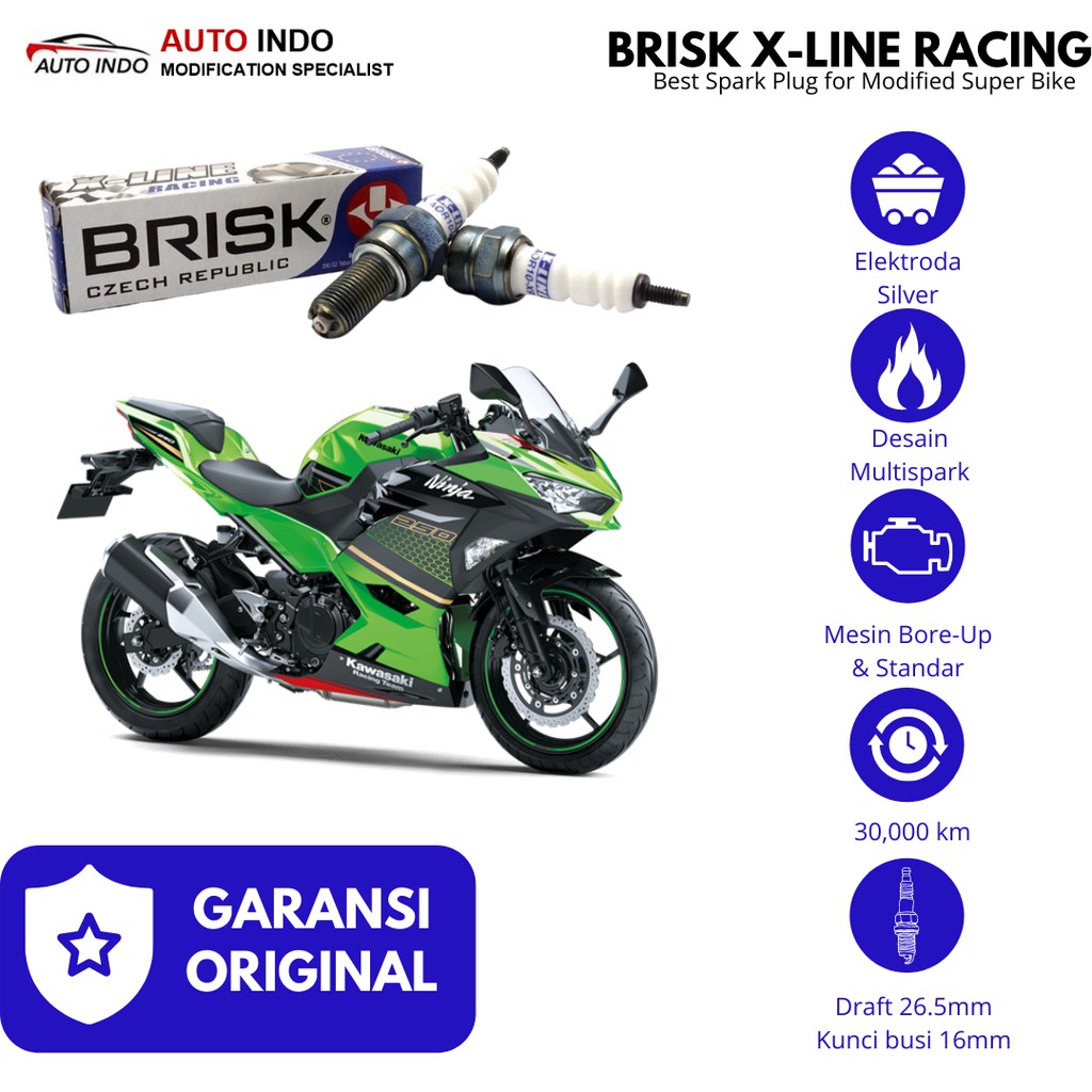 Jual Busi Motor Racing Kawasaki Ninja 250 Fi 2018 Busi Brisk X-line ...