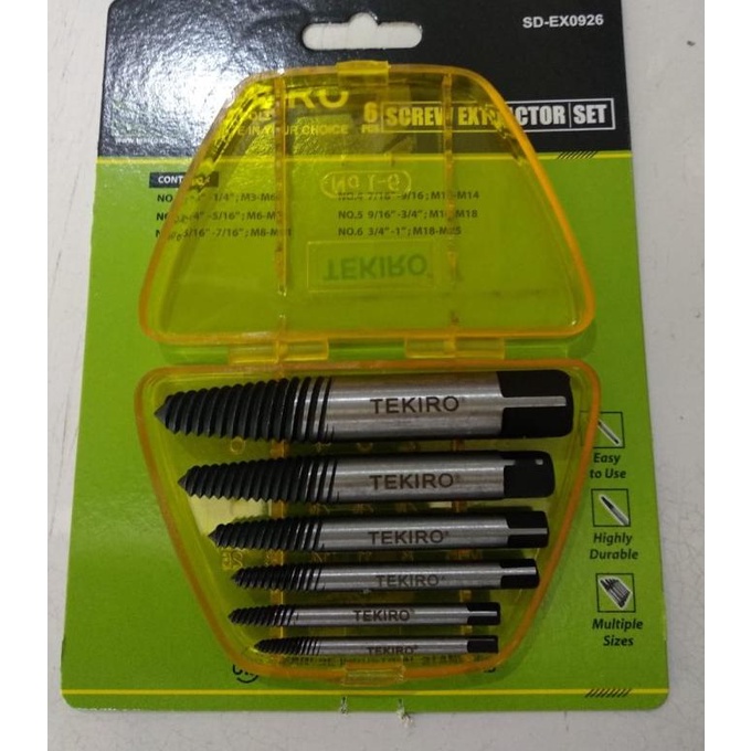Jual Tap Balik Set 6 Pcs / Alat Pembuka Baut Rusak Screw Extractor 6 ...