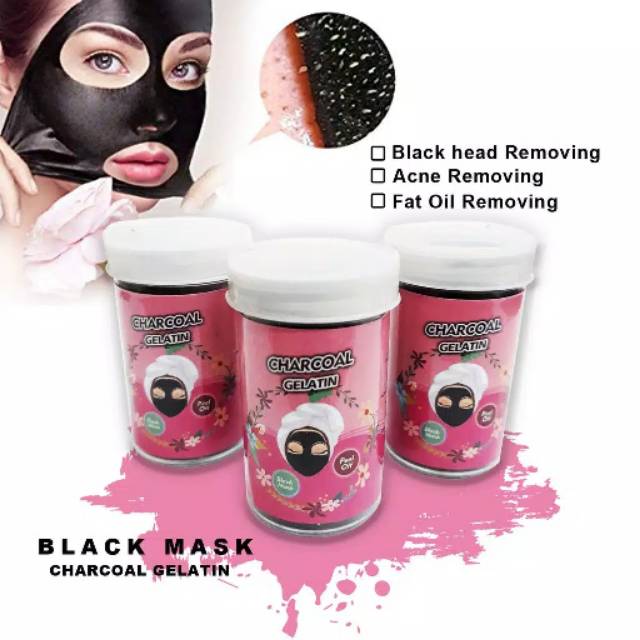 Jual MASKER GELATIN / MASKER CHARCOAL GELATIN 15 GRAM ORIGINAL DAN ...