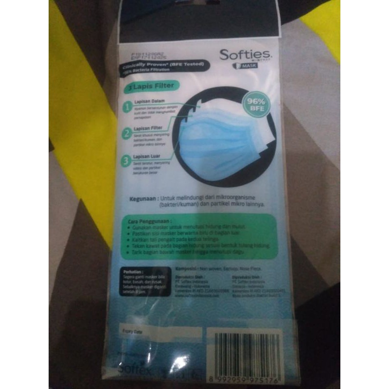 Jual SOFTIES MASK 3 PLY EARLOOP DAILY MASK 5pcs | Shopee Indonesia