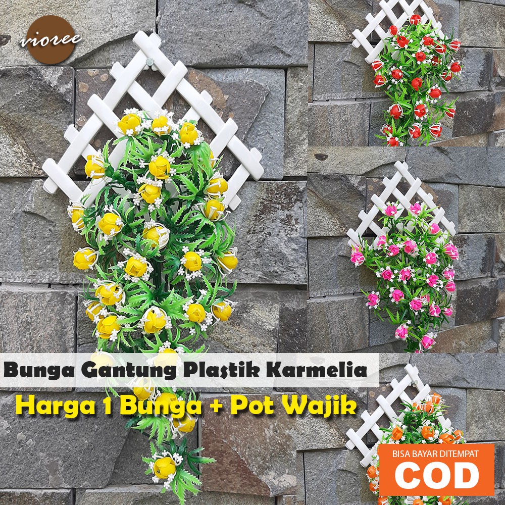 Jual Bunga Rambat Plastik KARMELIA Pot / Pagar Hiasan Gantung Tempel ...