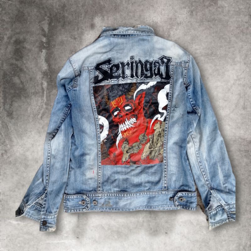 Jual denim jacket:seringai (hand painted) | Shopee Indonesia