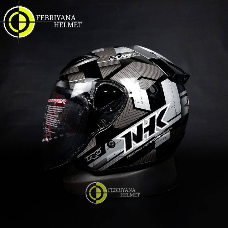 Jual HELM NHK R6 CUBE BLACK SILVER HAFFACE NHK R6 | Shopee Indonesia