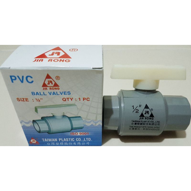 Jual PVC Ball Valve JIA RONG 1/2" atau PVC Stop Kran JIA RONG 0,5 Inch ...