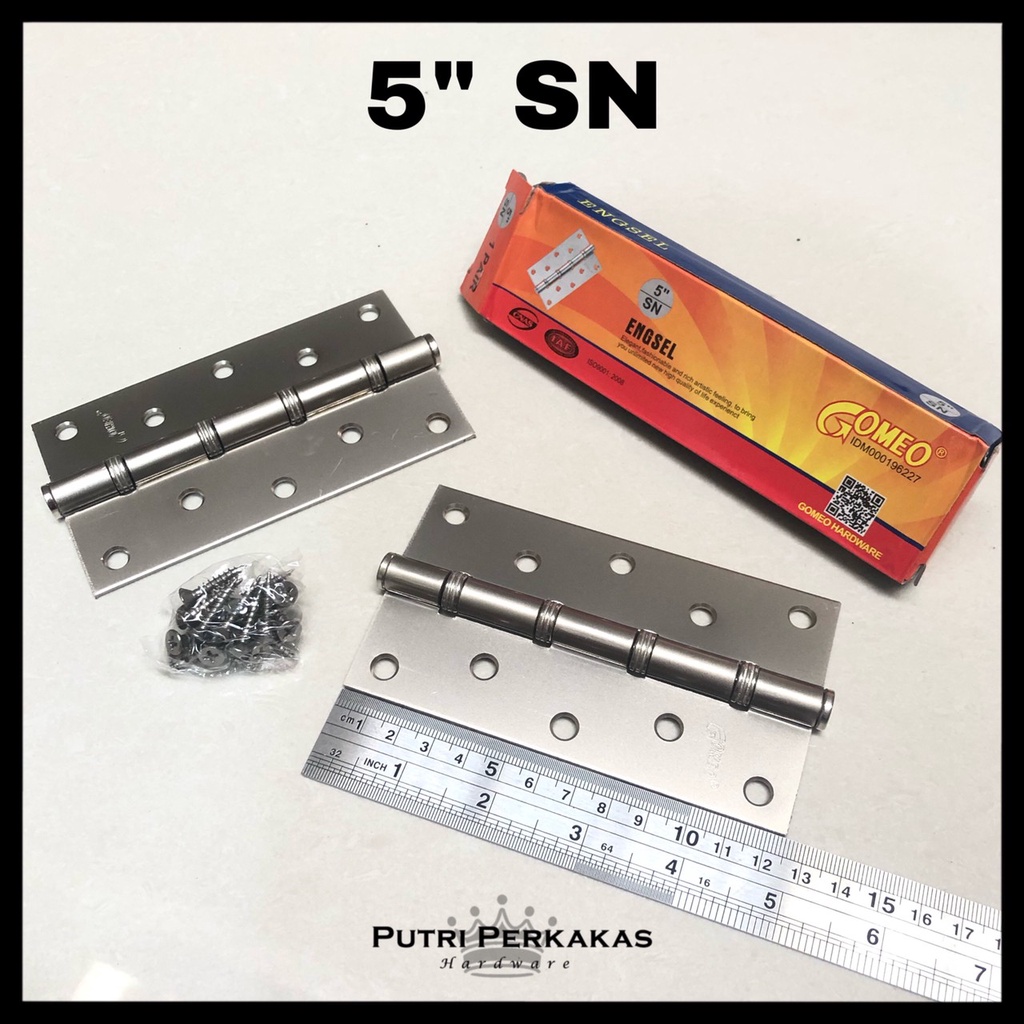 Jual Engsel Pintu Rumah Engsel Jendela Tebal Gomeo 5 inch SILVER ...