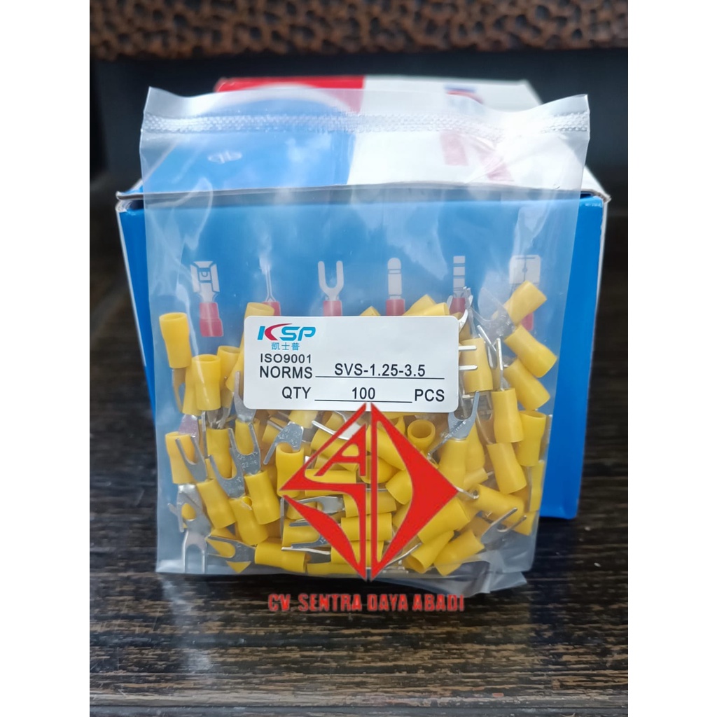 Jual Skun Y Kuning Kabel Skun Garpu 1.25-4 skun kabel ksp SVS1.25-4 FORT | Shopee Indonesia