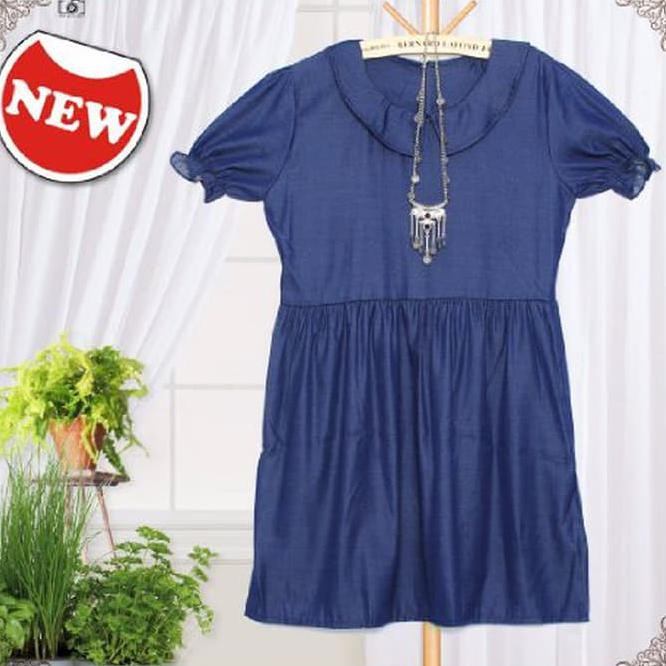 Jual QZJ4 DRESS KIKI SW DRESS WANITA SUPER DENIM BIRU TUA Q09J | Shopee ...