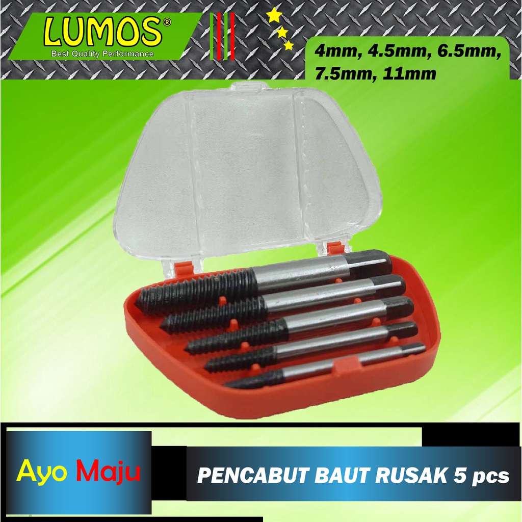 Jual Tap Balik Set 5pcs Screw Extractor Remover Pencabut Baut Rusak 5 ...