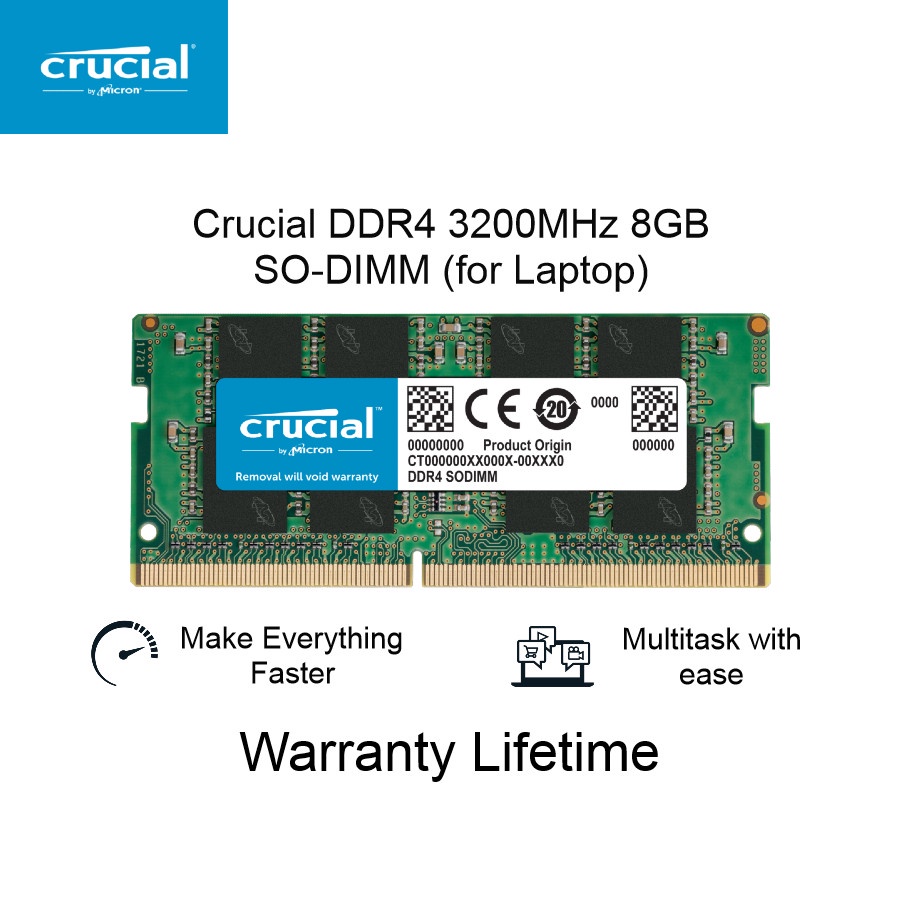 Jual Crucial DDR4 3200 8GB Sodimm Ram Laptop DDR4 3200MHz 8GB PC4-25600 ...