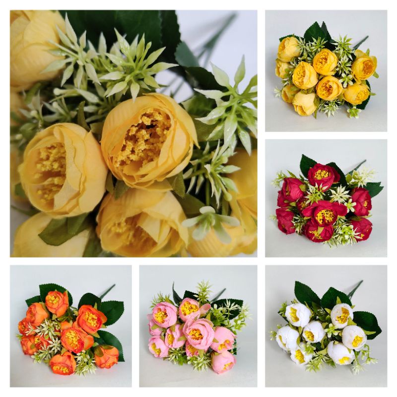 Jual BUNGA MAWAR KUNCUP BUNGA PLASTIK HIAS DEKORASI RUANGAN BT9074 ...