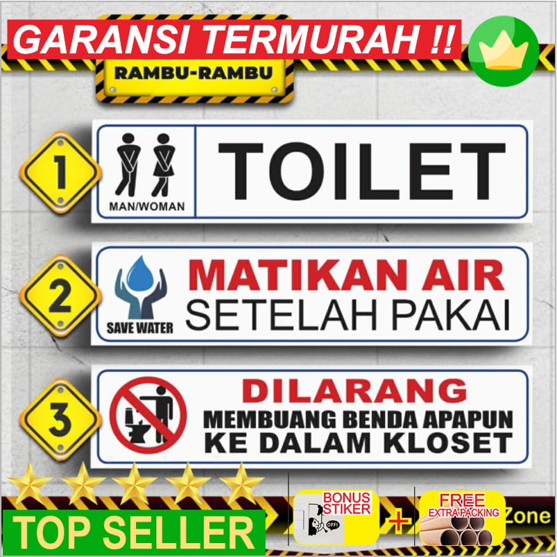 Jual Grosir akrilik rambu sign matikan kran air setelah pakai - 5x20cm ...