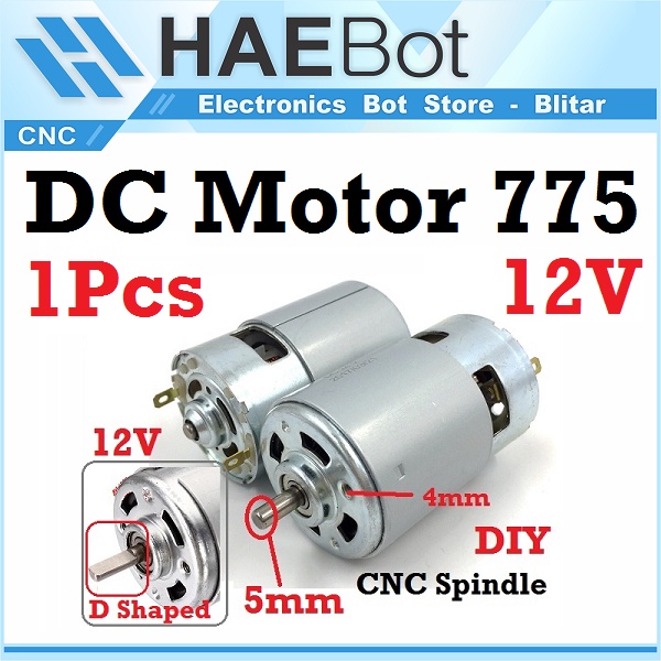 Jual [HAEBOT] Dinamo Bracket DC Motor 775 5mm Bor DIY RPM Tinggi Kuat ...