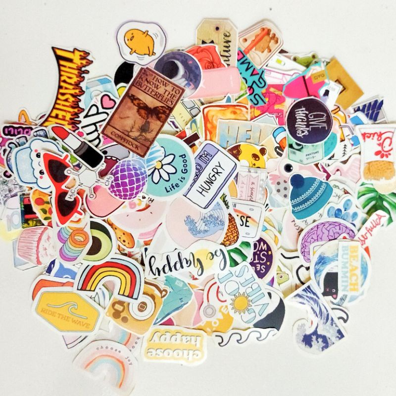 Jual 100 pcs stiker random aesthetic | Shopee Indonesia
