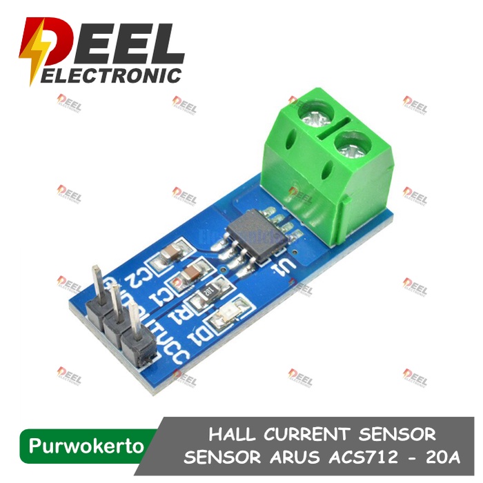 Jual SENSOR HALL CURRENT FOR ARDUINO SENSOR MODUL ARUS ACS712 20A ...
