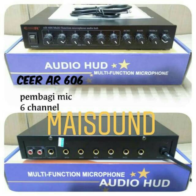 Jual MIC Spliter cabang 6 audio CEER AR 606 pembagi mic 6 channel Ceer AR606 | Shopee Indonesia