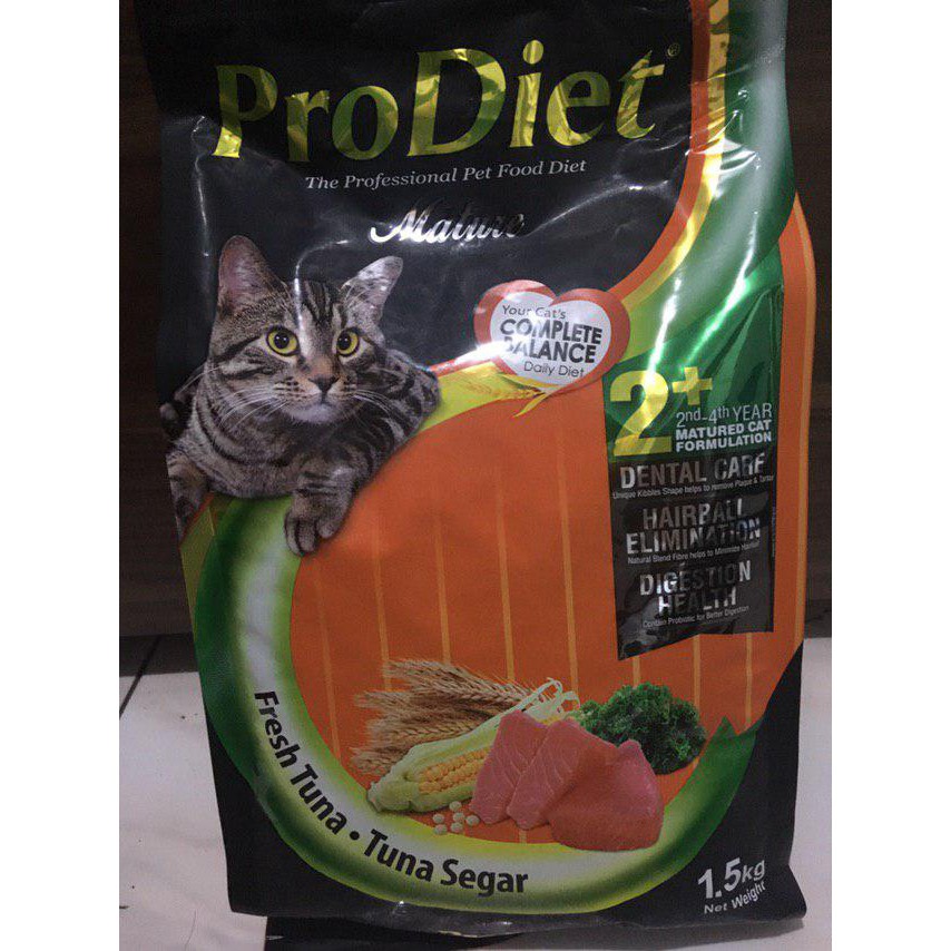 Jual ProDiet Mature 1.5Kg - Tuna - Makanan Kucing - Pro Diet | Shopee ...