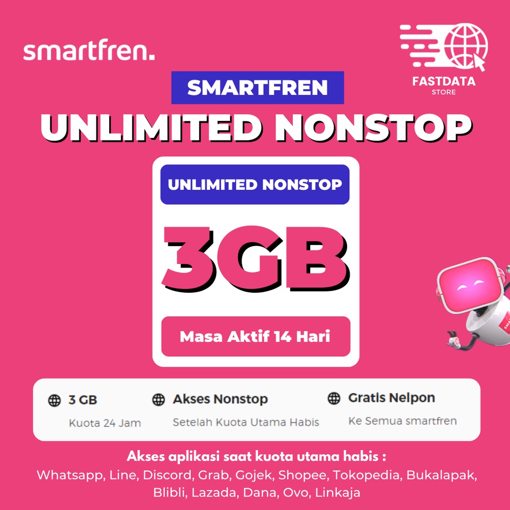 Jual PAKET DATA SMARTFREN UNLIMITED HARIAN, UNLIMITED NONSTOP & VOLUME BASED SUPER MURAH PROSES ...