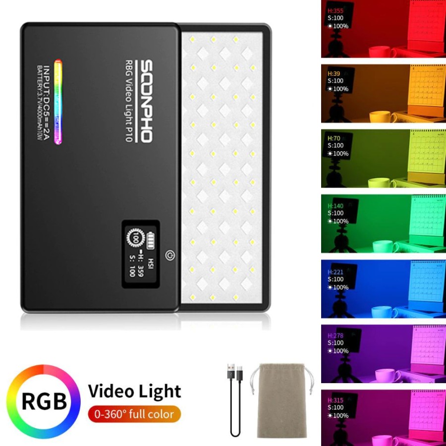 Jual SOONPHO Lampu Kamera Fotografi RGB LED Video Fill Light - P10 ...
