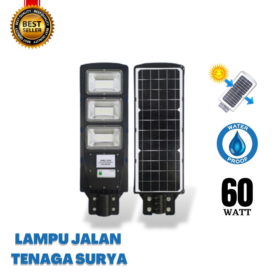 Jual LAMPU JALAN TENAGA SURYA 60 WATT PJU LED LAMPU LED PANEL TENAGA ...