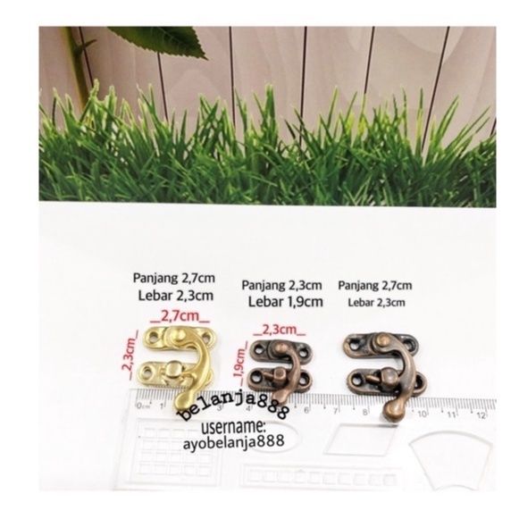 Jual kunci pengait box/kunci kotak perhiasan warna Gold ATG satuan ...