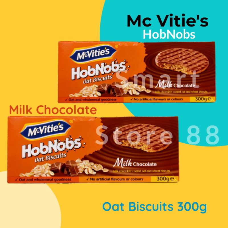 Jual MC VITIES HOBNOBS MILK CHOCOLATE OAT BISCUIT 300GR IMPORT BISKUIT ...