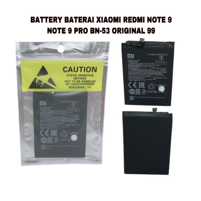 Jual BATTERY BATERAI BATRE XIAOMI REDMI NOTE 9 PRO BN-53 BN53 ORIGINAL ...