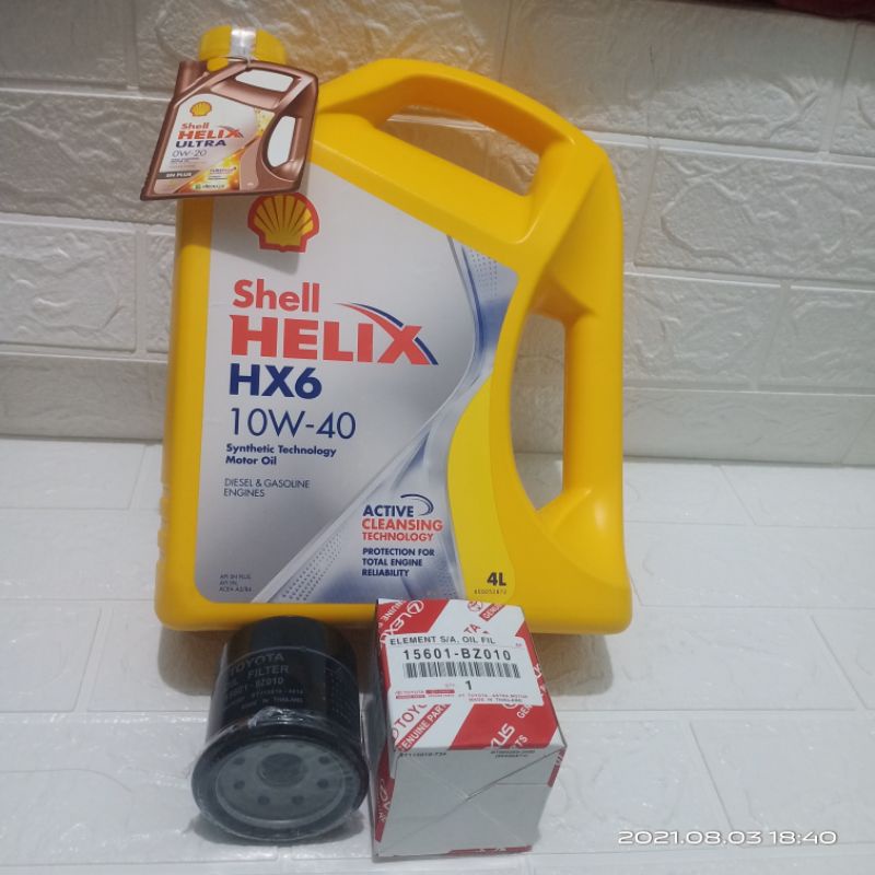 Jual Paket Oli Mesin Shell HX6 10W-40 + Filter Oli Agya / Ayla / Calya ...