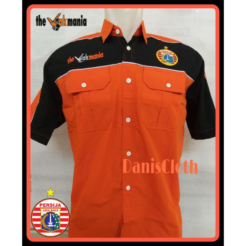 Jual Kemeja Persija Kemeja jakmania #kode Hitam Oren | Shopee Indonesia