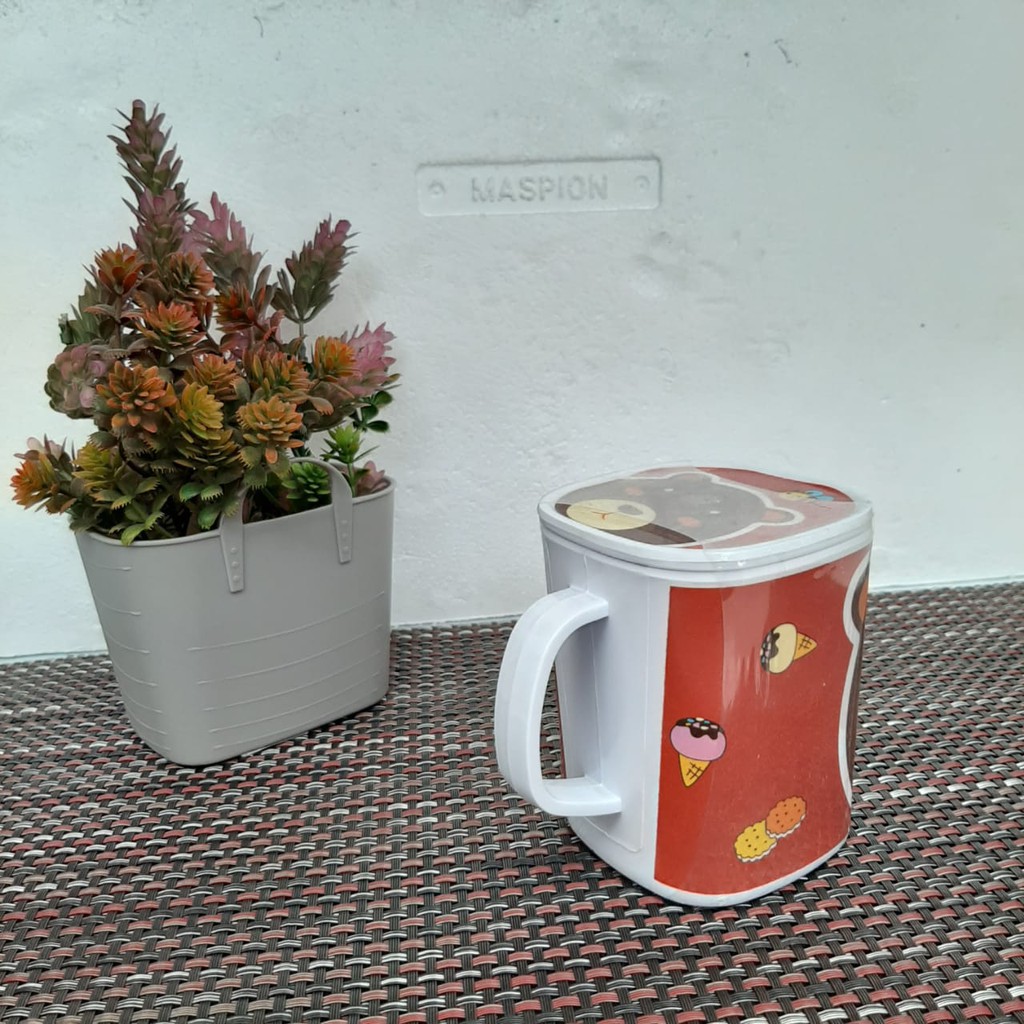 Jual VANDA - MUG SEGI + TUTUP 3" FUNNY BEAR - CLF327 | Shopee Indonesia