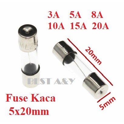 Jual Fuse Sekring Sikring Kaca Bening Tabung 5x20mm 3A 5A 8A 10A 15A 20A | Shopee Indonesia