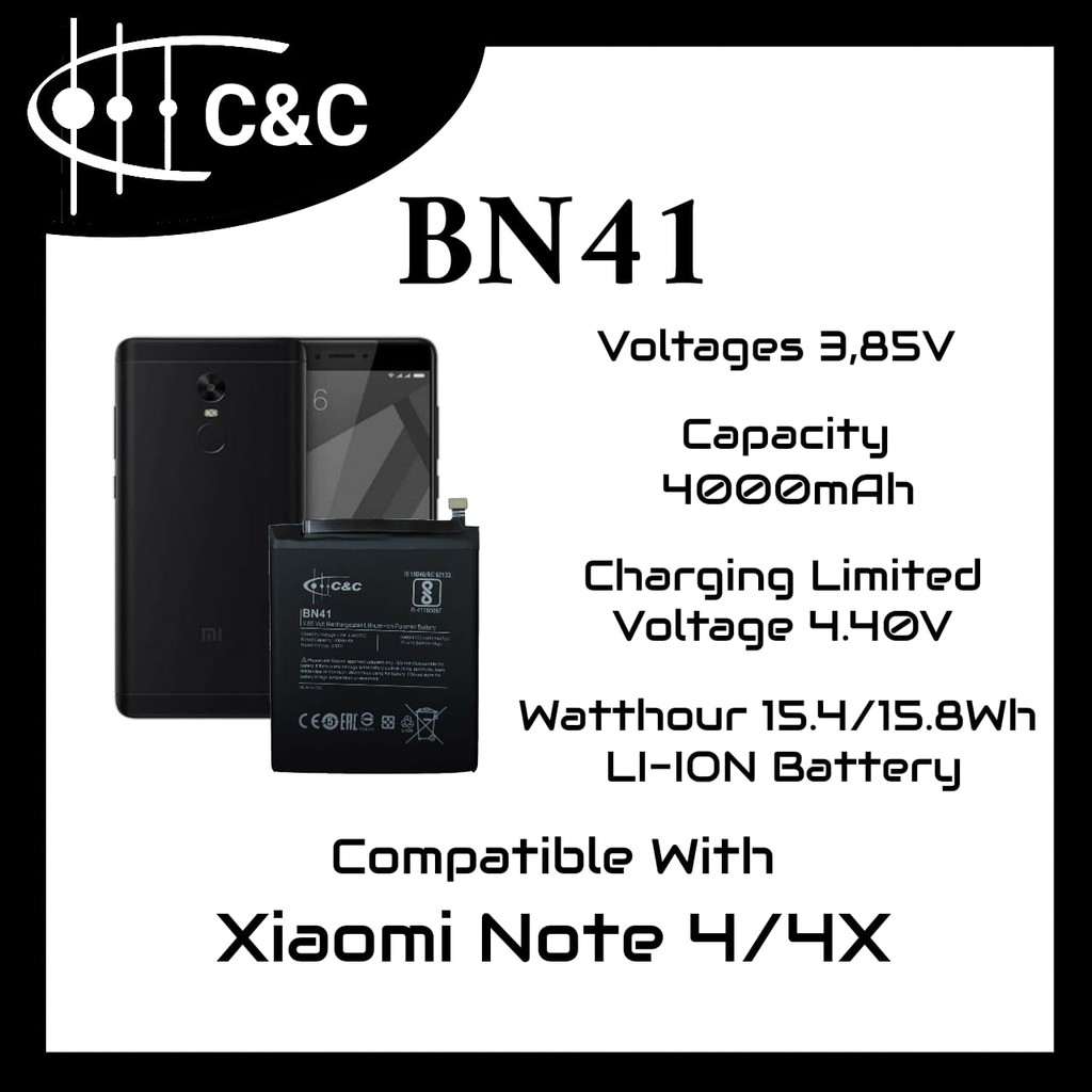 Jual Batre battery baterai Double Power IC/C&C Xiaomi Redmi BN41 Note 4 ...