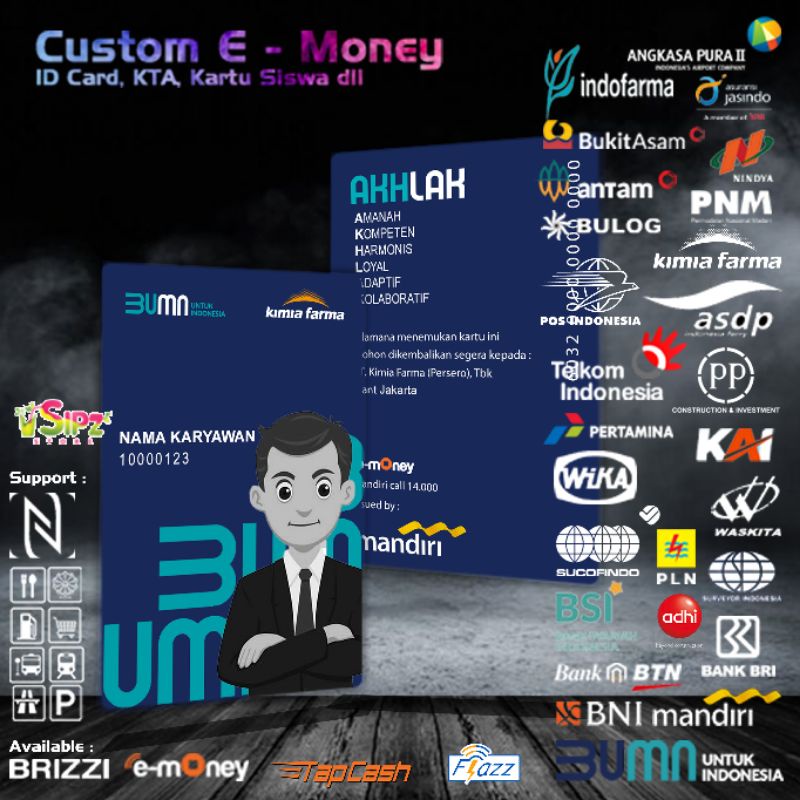 Jual Custom E - Money / BUMN / ID Card / KTA / Member Club / Kartu ...