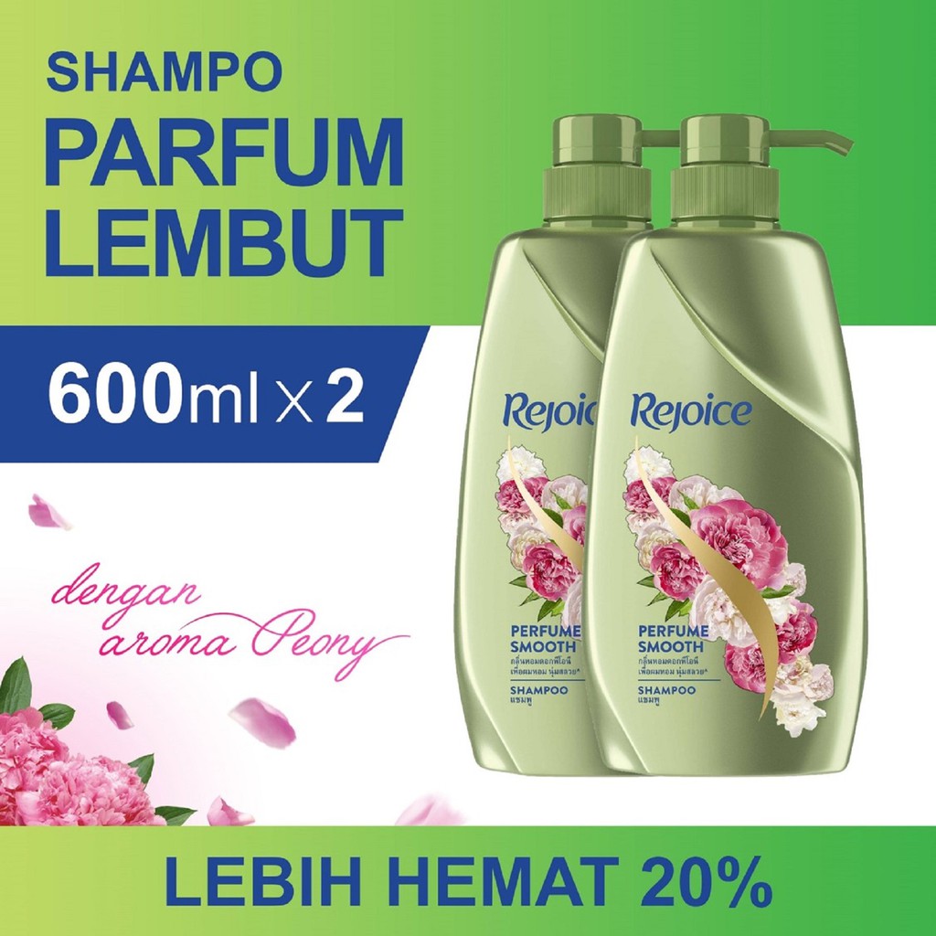 Jual Rejoice Parfum Lembut Shampoo 600 ml Paket isi 2 (Lebih Hemat) | Shopee Indonesia