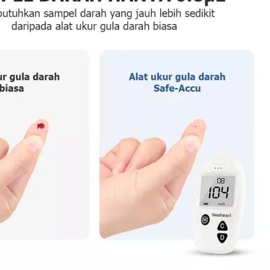 Jual SINOCARE Safe-Accu | Alat Tes Gula Darah (25 Strip)| Alat ukur ...