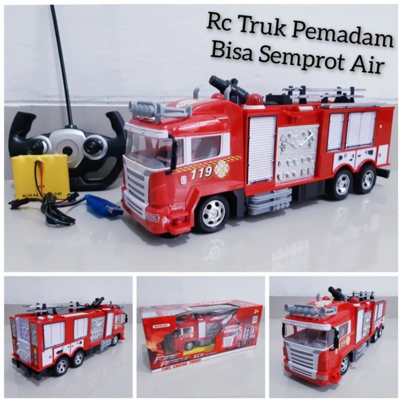 Jual Mainan Mobil Pemadam Kebakaran Bisa Semprot Air - Rc Car Damkar ...