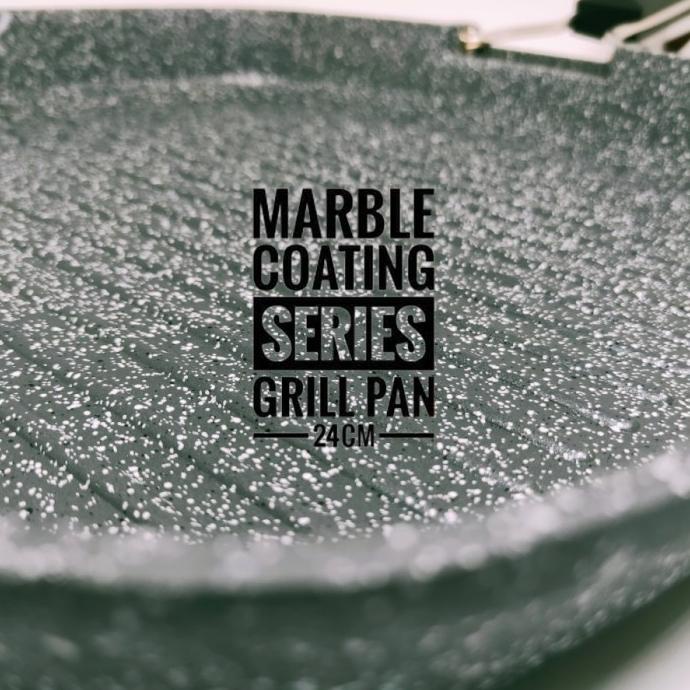 Jual Wajan BBQ Grill Pan Marble Aluminium Anti Lengket AKEBONNO 24CM ...