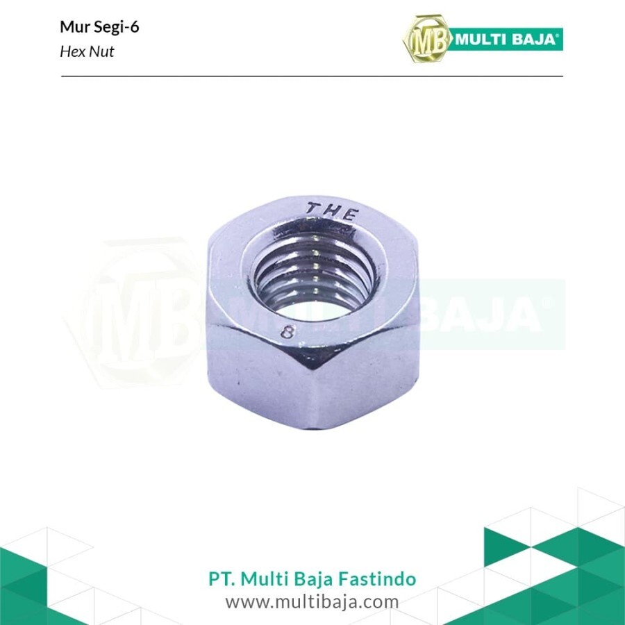 Jual Mur Segi 6 Stainless Steel 304 M6 - 1.00 (Hex Nut) | Shopee Indonesia