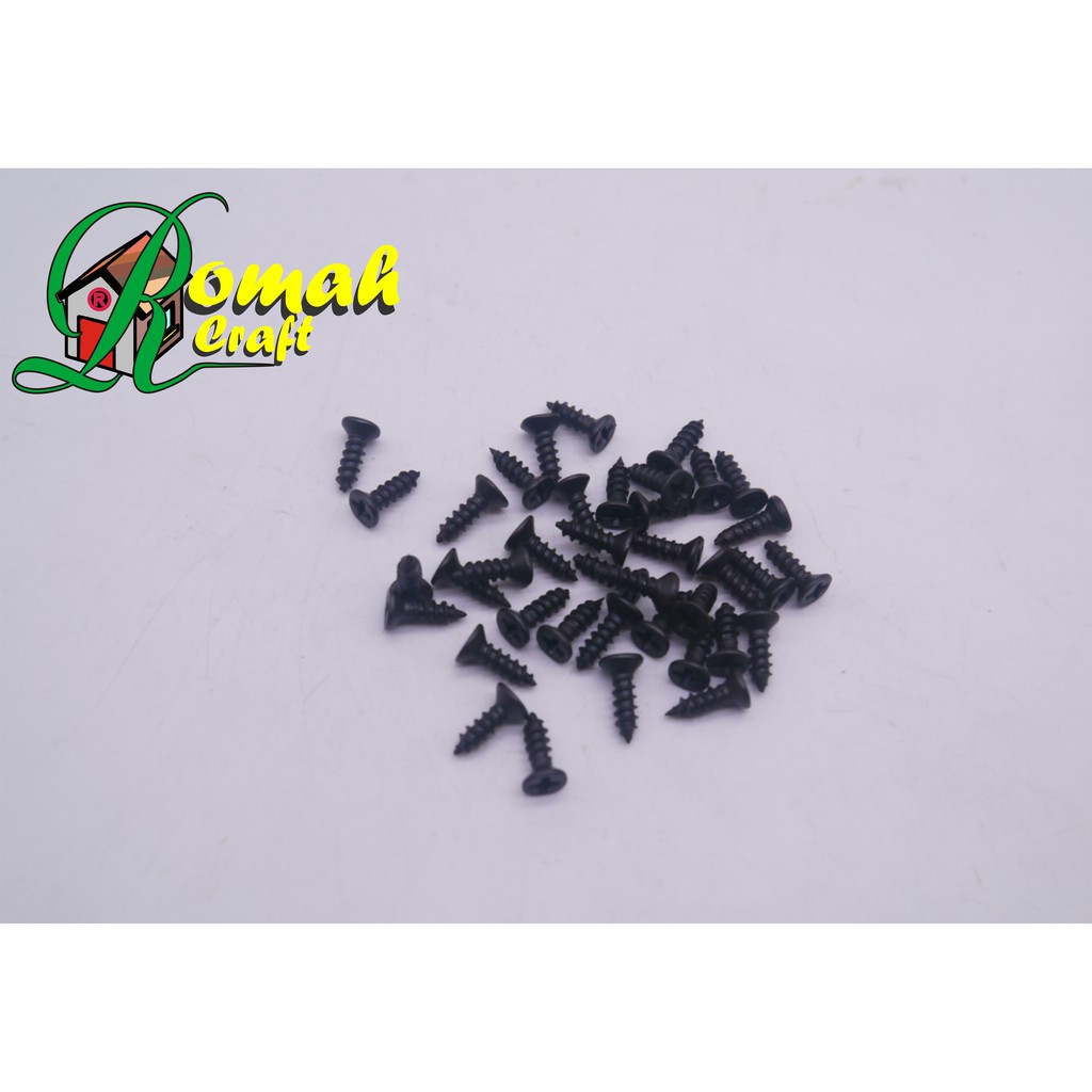 Jual Skrup hitam pure 5 x 9 mm (10 pc)/ sekrup antik / sekrup mini ...