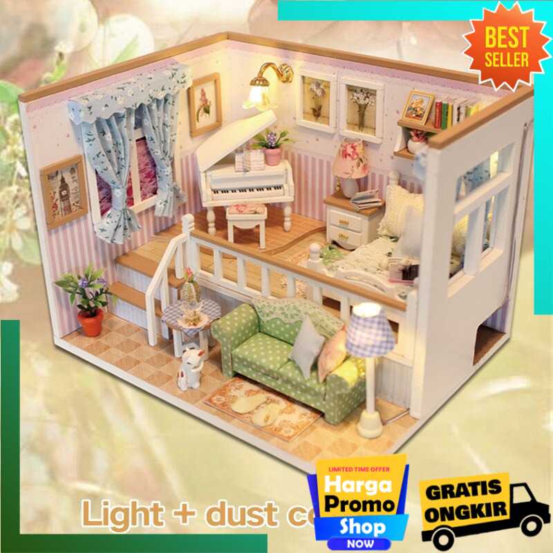 Jual Replika Miniatur Rumah-Rumahan Boneka 3D DIY-Doll House Kit 1:24 ...