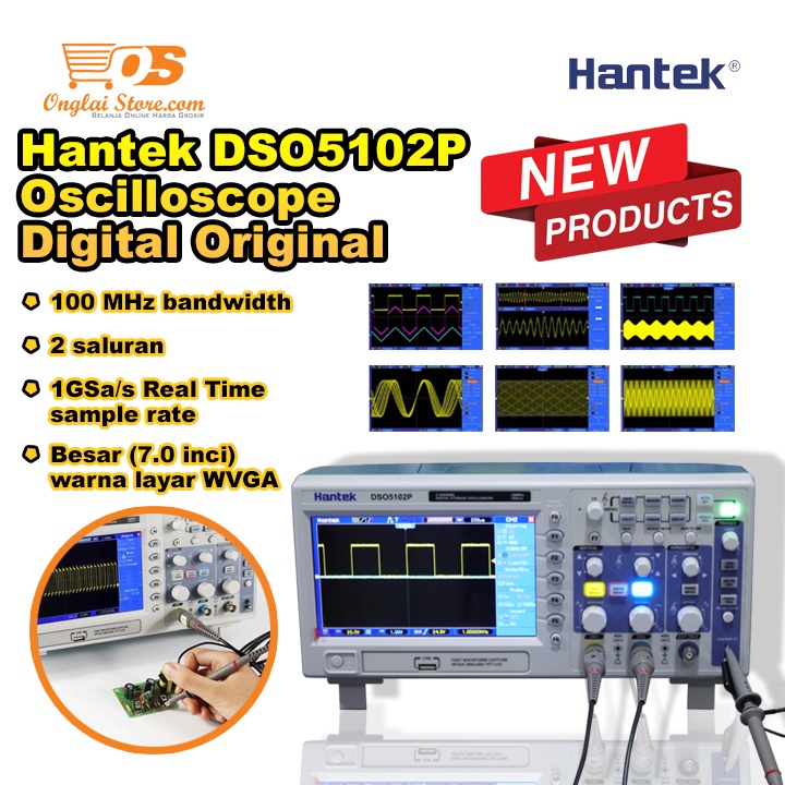 Jual Digital Oscilloscope HANTEK DSO5102P Osiloskop Portabel - Digital ...