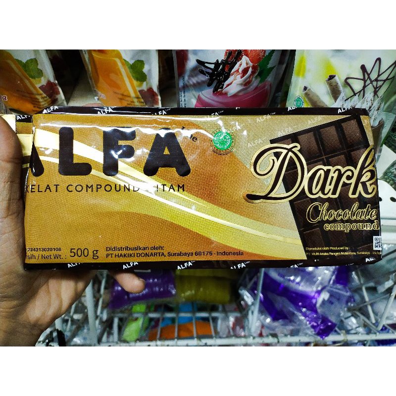 Jual ALFA dark chocolate compound 500gr - coklat batang | Shopee Indonesia