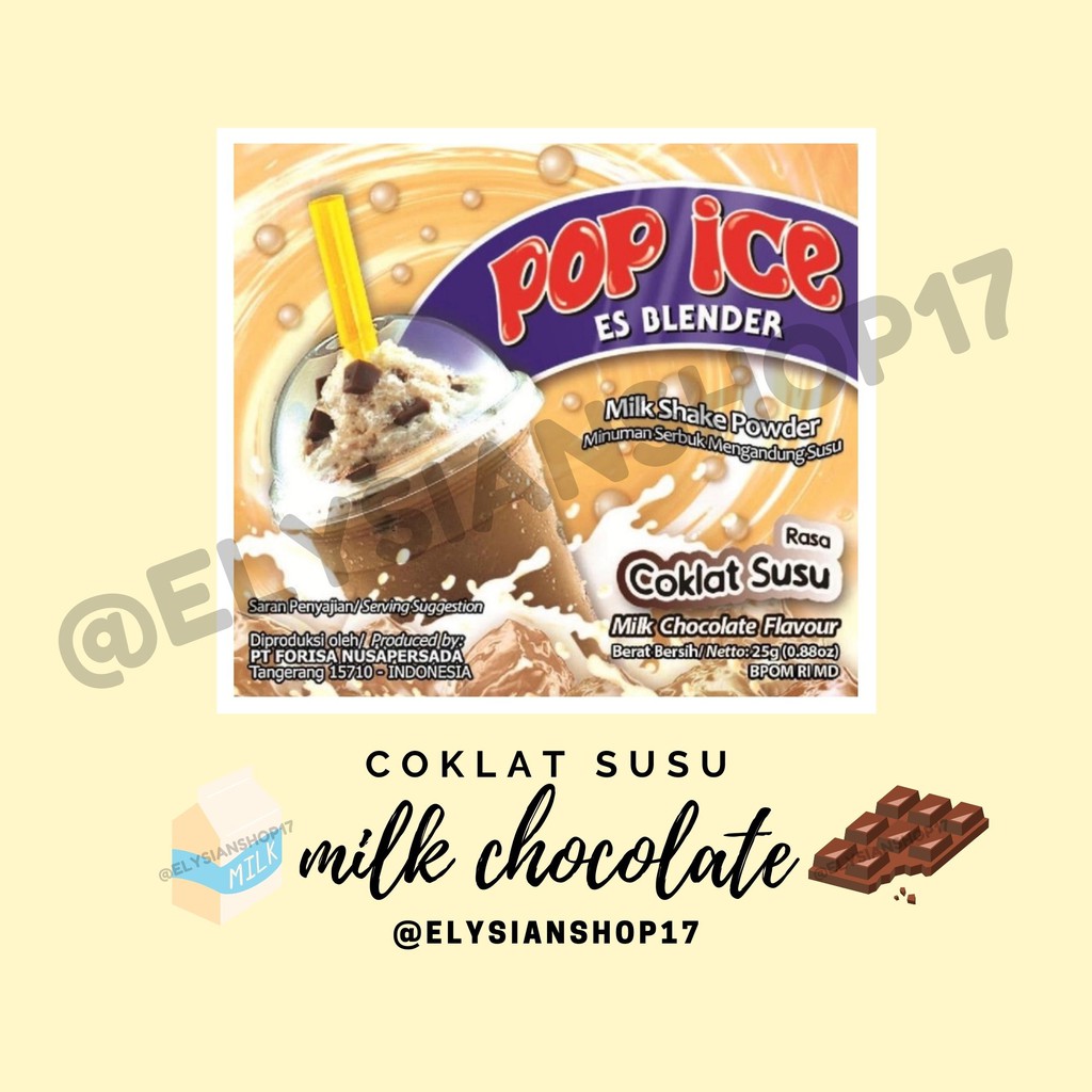 Jual Pop Ice Coklat Susu / Milk Chocolate 1 Renceng (10 Sachet ...