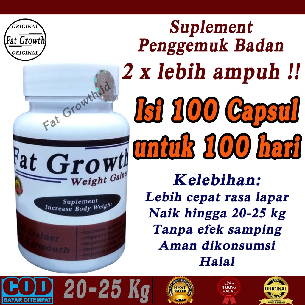 Jual Suplemen penggemuk badan plus obat gemuk badan permanen isi 100 kapsul | Shopee Indonesia