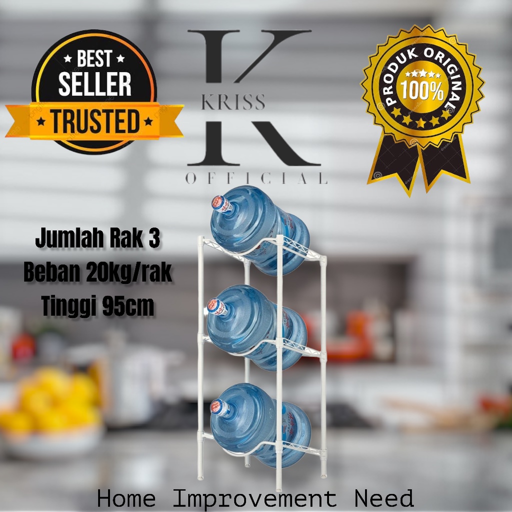 Jual Krisbow Rak galon 3 tingkat - putih | Shopee Indonesia