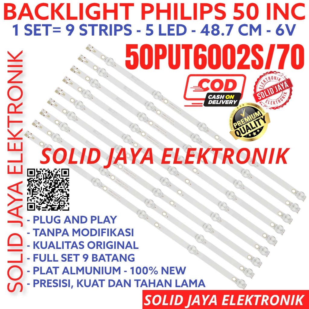Jual BACKLIGHT TV LED PHILIPS 50 INC 50PUT6002 50PUT6002S 70 50PUT LAMPU BL 5K 6V 50PUT6002S/70 ...