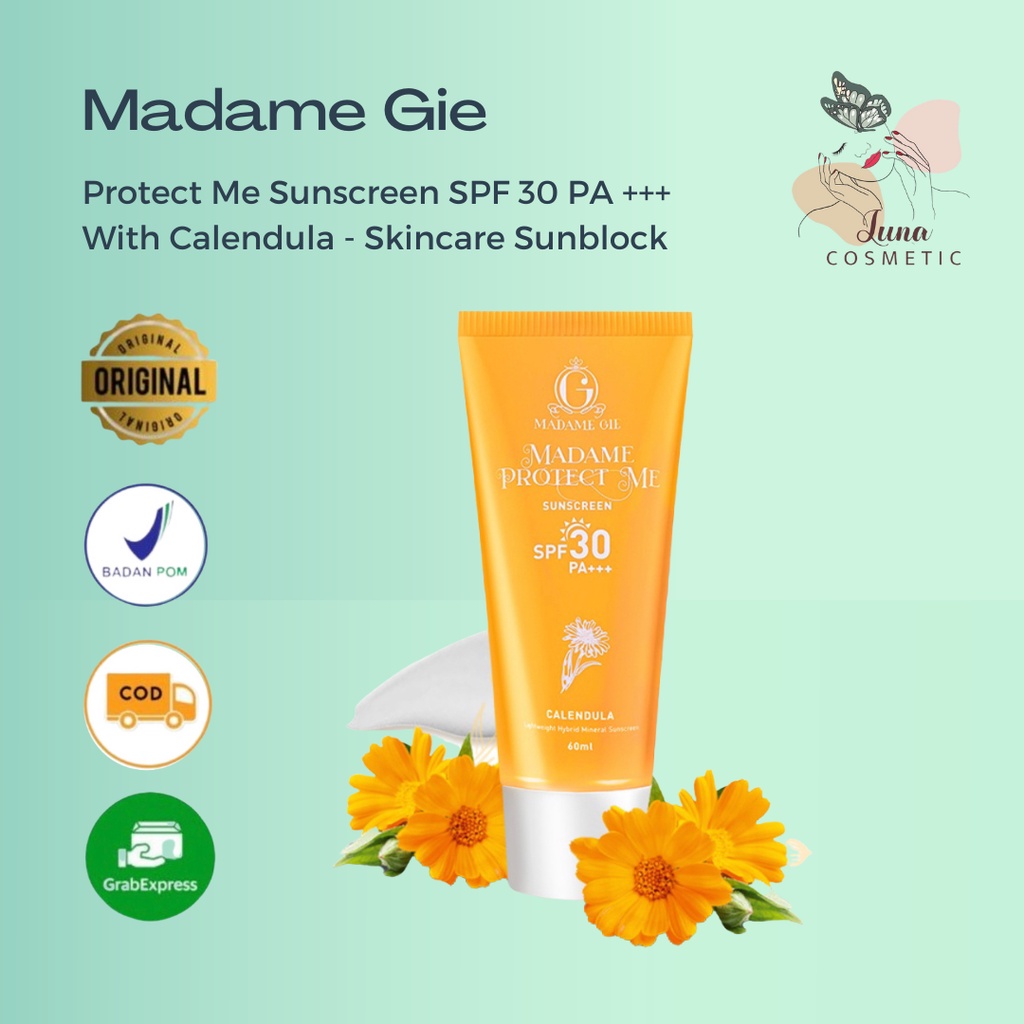 Jual Madame Gie Madame Protect Me Sunscreen SPF 30 PA +++ With Calendula - Skincare Sunblock ...