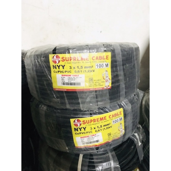 Jual KABEL NYY SUPREME 3 x 1,5mm panjang 100 meter | Shopee Indonesia